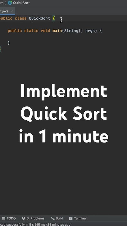 QuickSort Algorithm Implementation in Java - YouTube