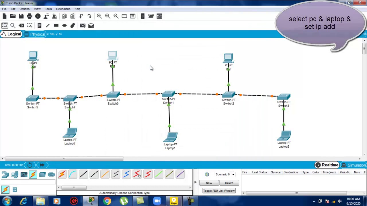 Cisco Packet Tracer Tutorial : Bus Topology #2 - YouTube