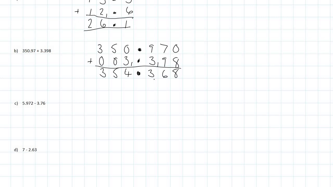 Decimals 1 Adding And Subtracting Decimals Using The Algorithm Chimney Decimals 1 Adding And Subtracting Decimals Using The Algorithm Chimney