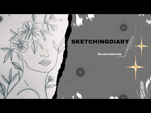 How to draw Hide Face girl flower | how to draw Girl hide face with ...