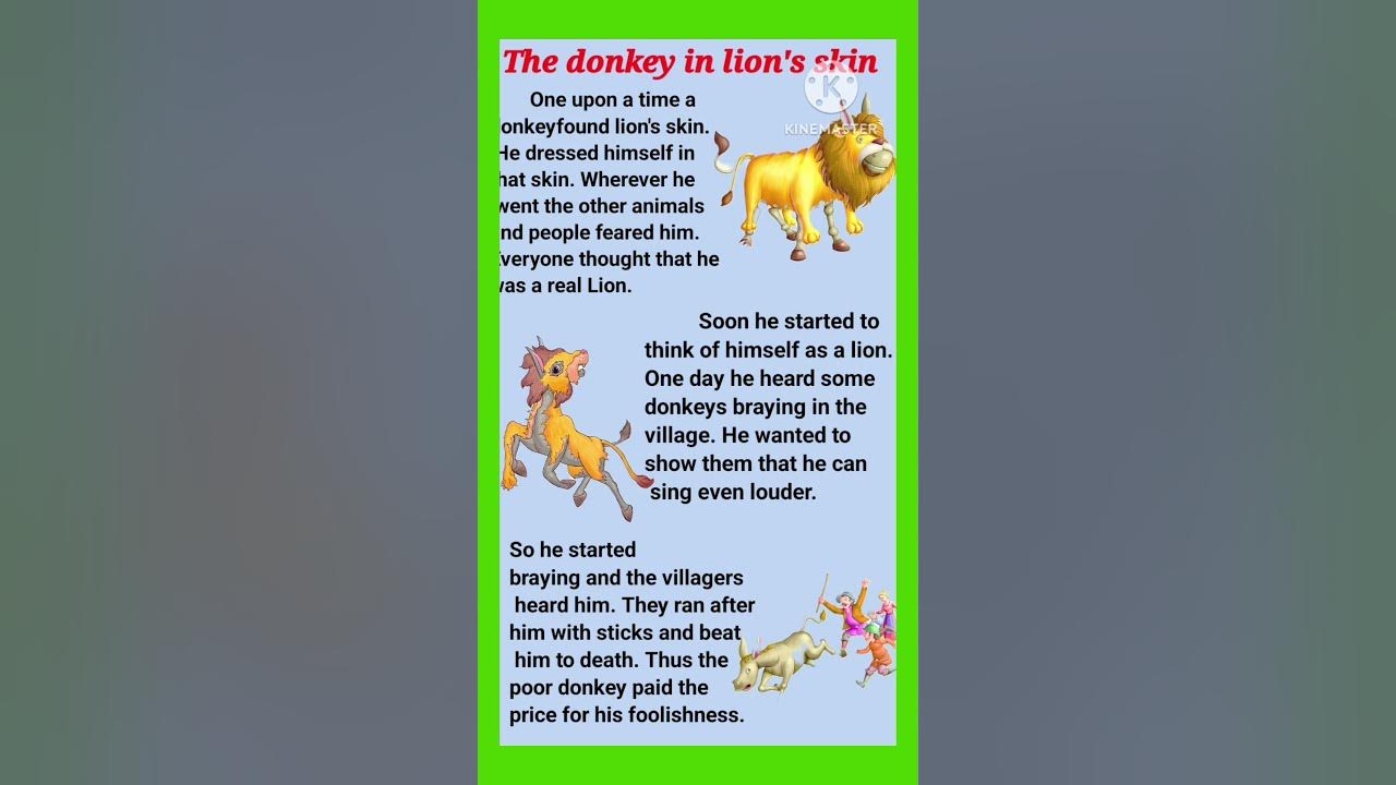 the donkey in lions skin stories/spoken English practice through moral ...