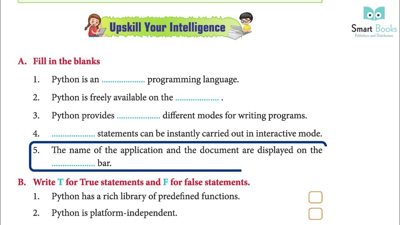Class 6 Computer Chapter 6 Introducing Python | Smart Book Publisher - YouTube