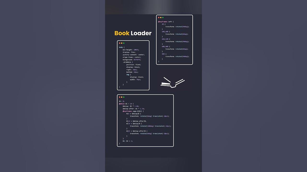 How to Create a Book Loader with HTML and CSS - Step by Step Tutorial #html #css #webdevelopment ...