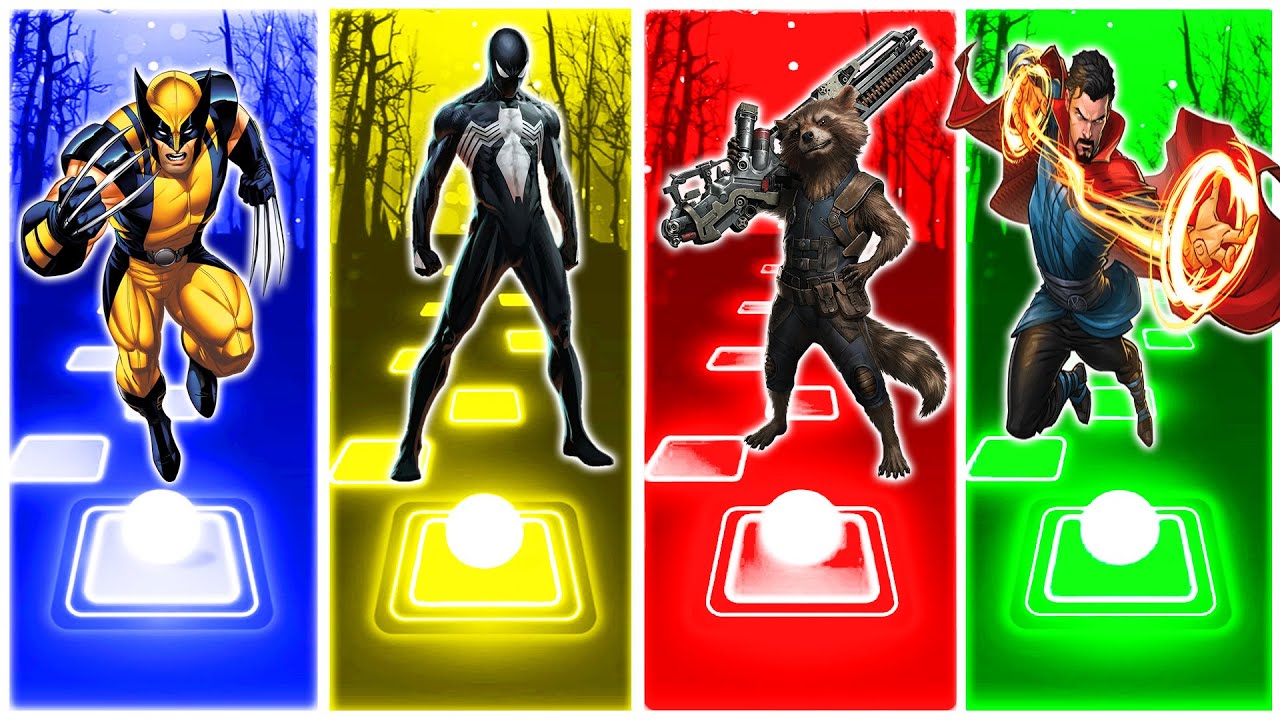 🔵 Woolwerine 🟡 Spider Man Symbiote 🔴 Raccoon Rocket🟢 Dr.Strange 🔮🎵TILES ...