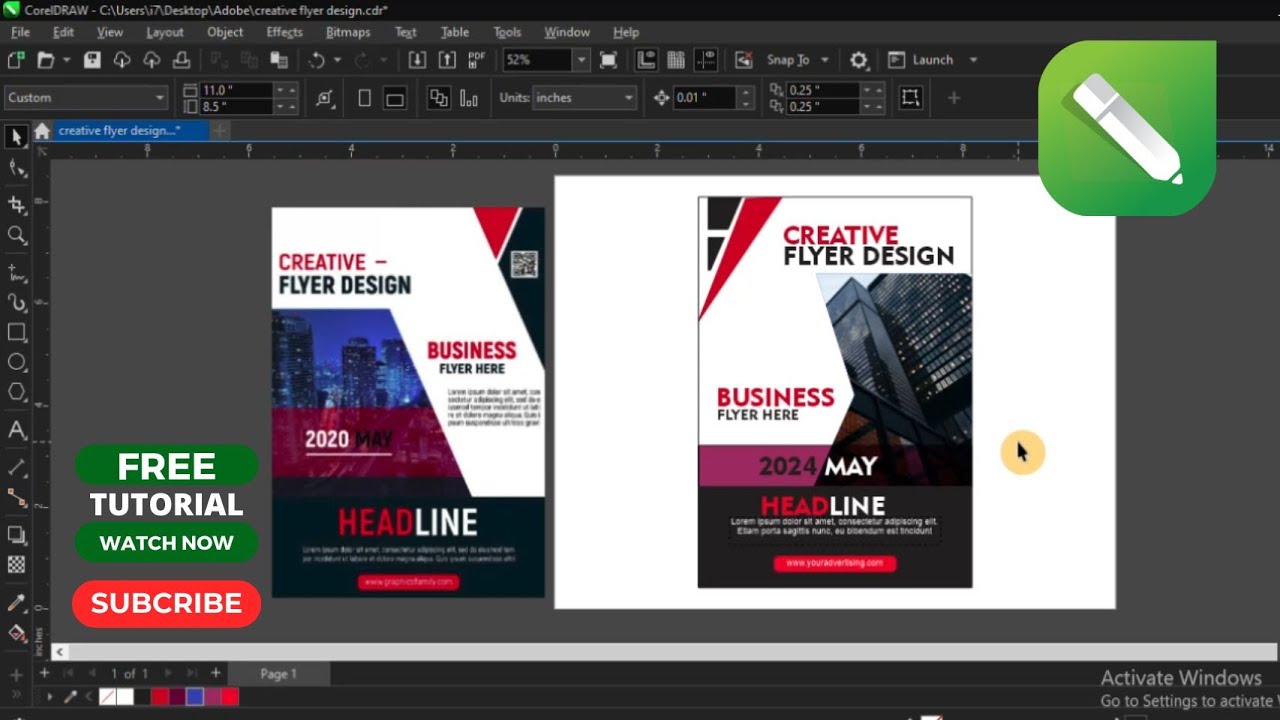 How to Make Corporate Flyer Design Template Using CorelDRAW - YouTube