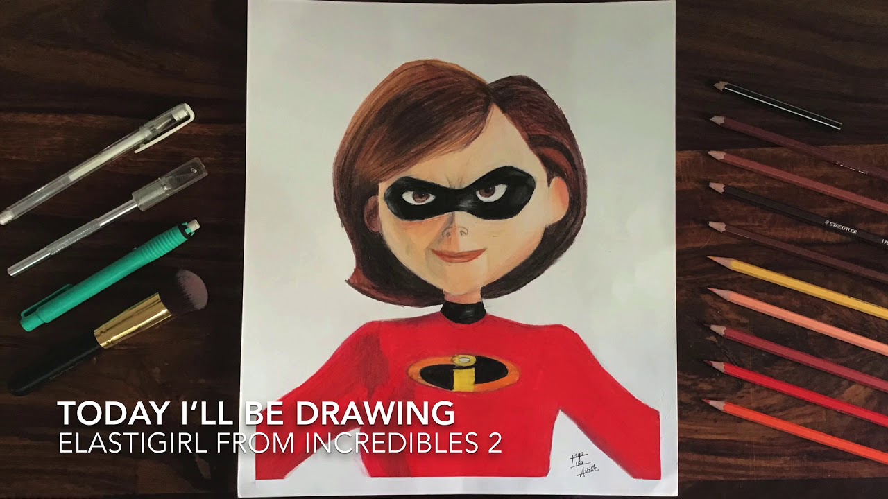 Drawing Elastigirl from Incredibles 2 - YouTube
