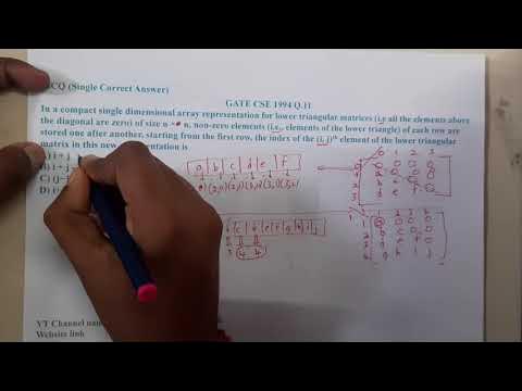 GATE CSE 1994 Q.11 || Arrays || Data Structure || GATE Insights Version: CSE - YouTube