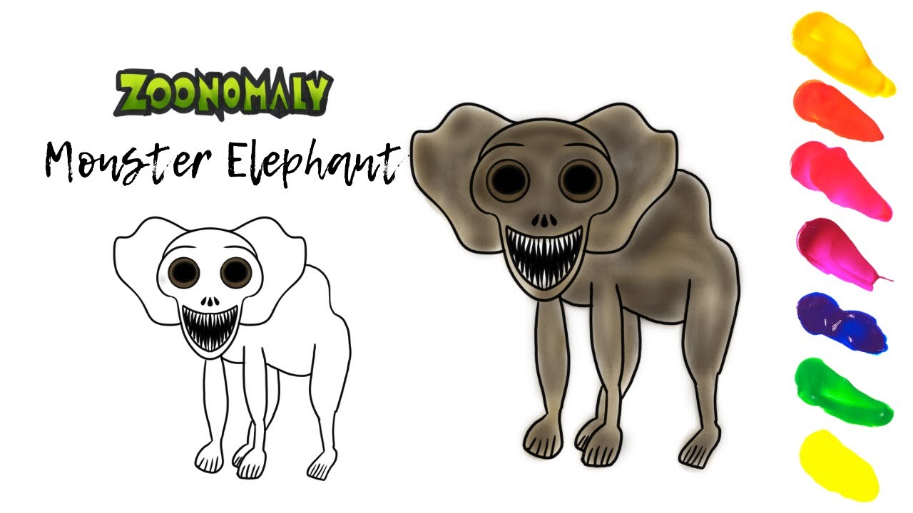 Monster Elephant drawing from Zoonomaly (Timelapse) #zoonomaly # ...