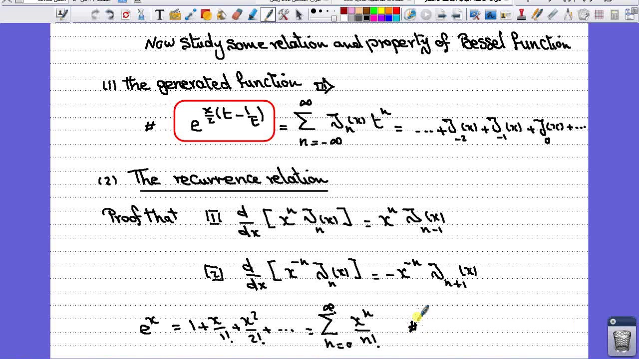 Bessel Recurrence relation part 1 - YouTube