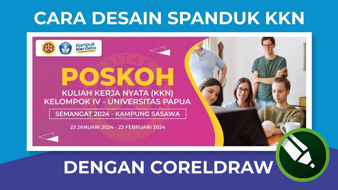 Cara Desain Spanduk KKN Keren Dengan CorelDraw | 2024 - YouTube