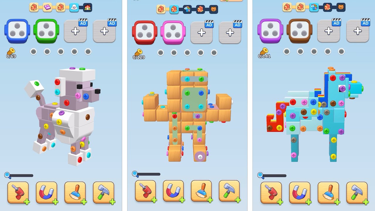 Screwdom 3D Levels 11-20 Gameplay - YouTube
