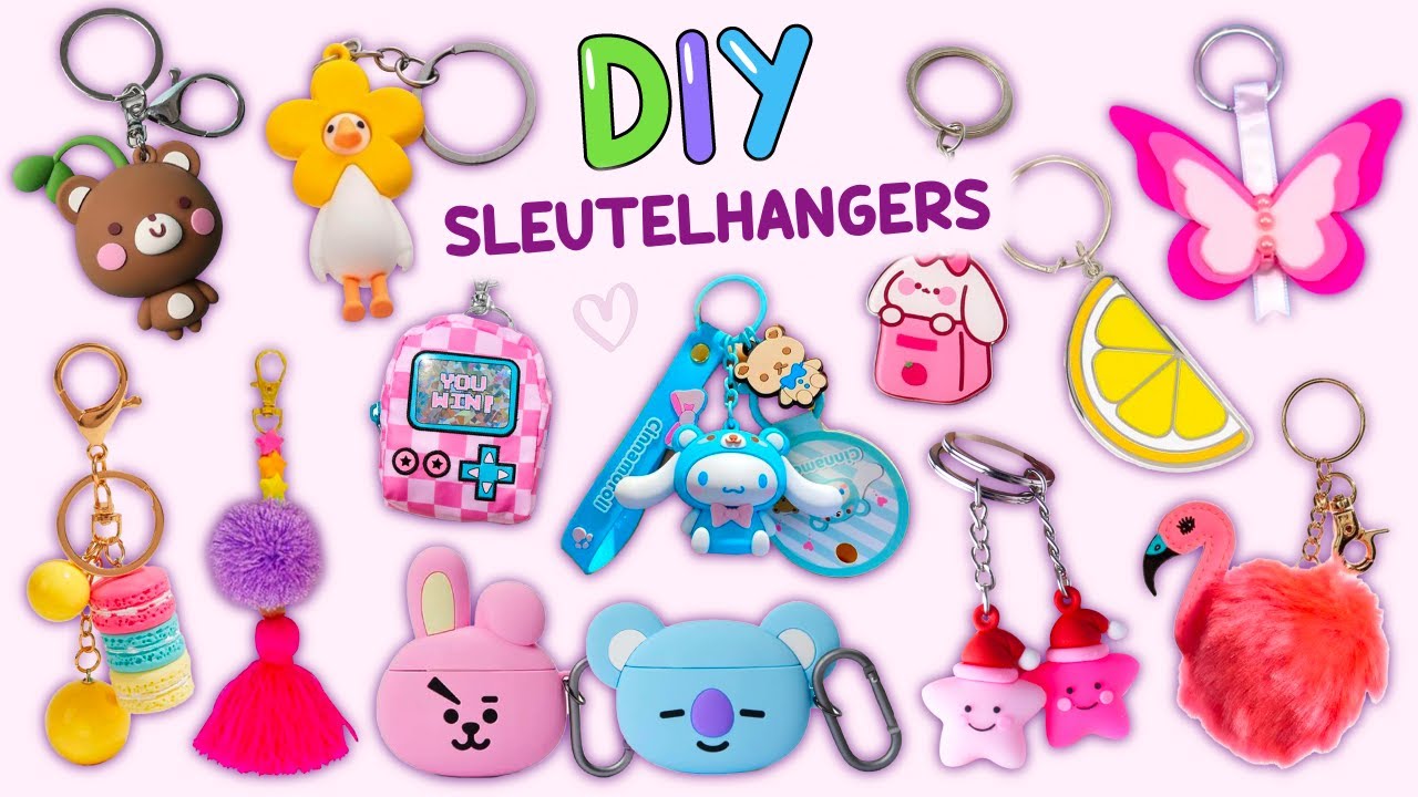 12 DIY SLEUTELHANGERS IDEEËN - HOE MAAK JE EEN SUPERLEUKE SLEUTELHANGER - YouTube