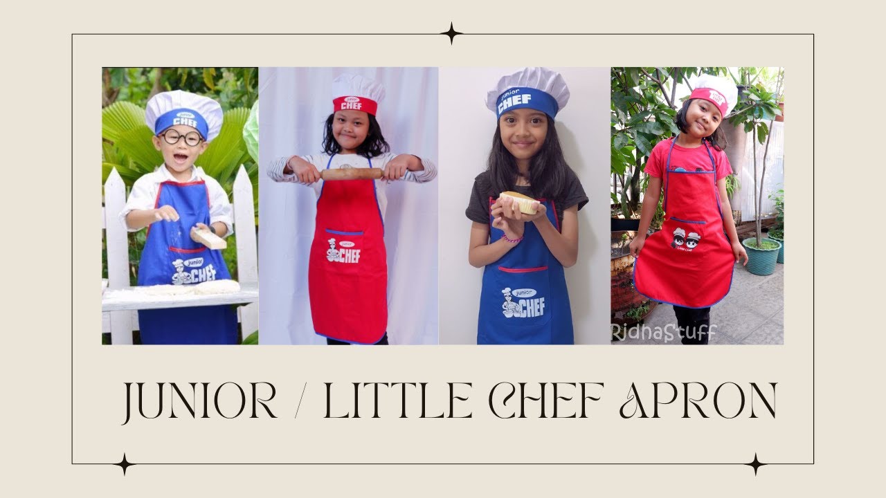 Apron Junior Little Chef // #celemek #apron #ridhastuff - YouTube