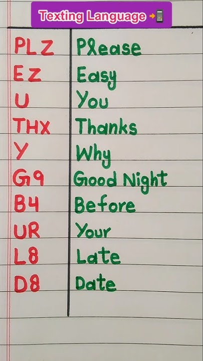 Learn Texting Language 🤩 #english #education #learn #englishgrammar ...