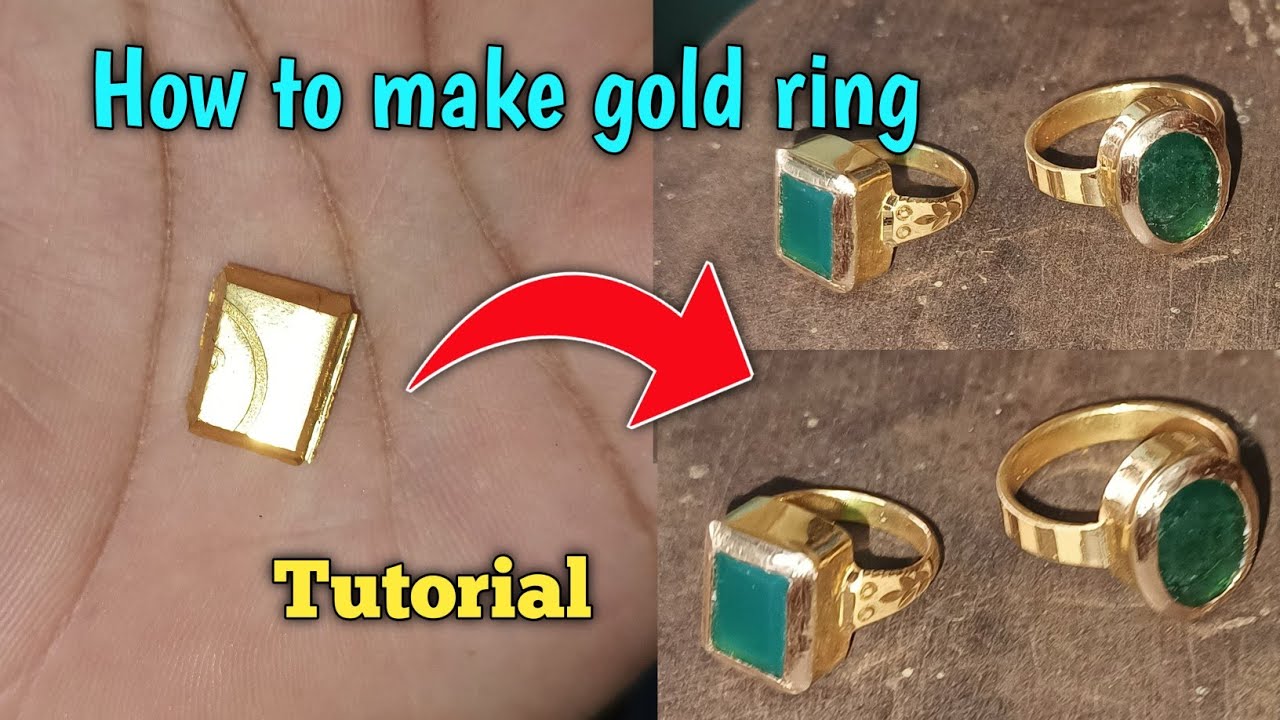 How to make panna stone ring by gold 🔥|| Gold ring making tutorial ...