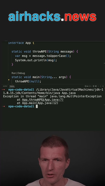 Better (Helpful) NullPointerException Output with Java 17 #java #shorts ...