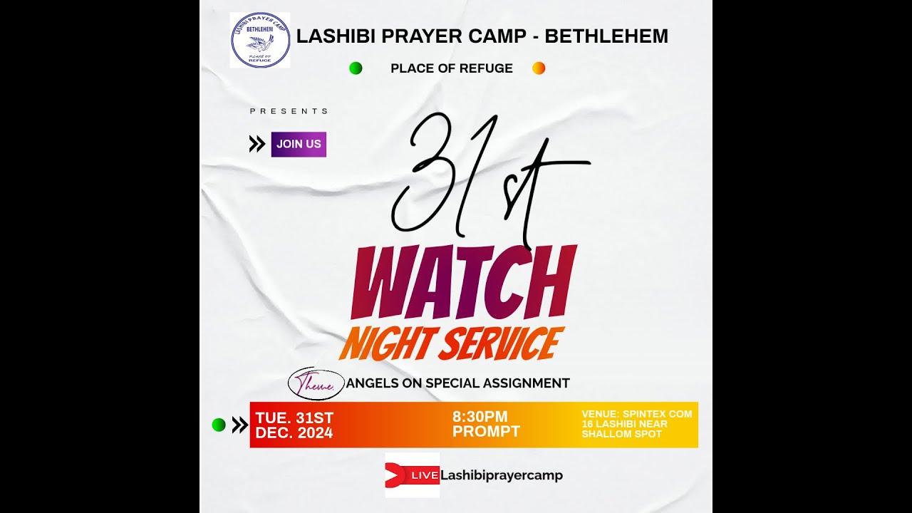 YOU ARE WATCHING THE 31ST WATCH NIGHT SERVICE .....31.12.24 ...