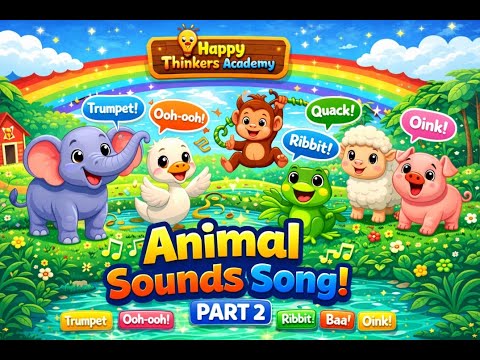 🐘 Animal Sounds Song – Part 2 | Learn Animal Sounds for Kids 🎶By Happy ...