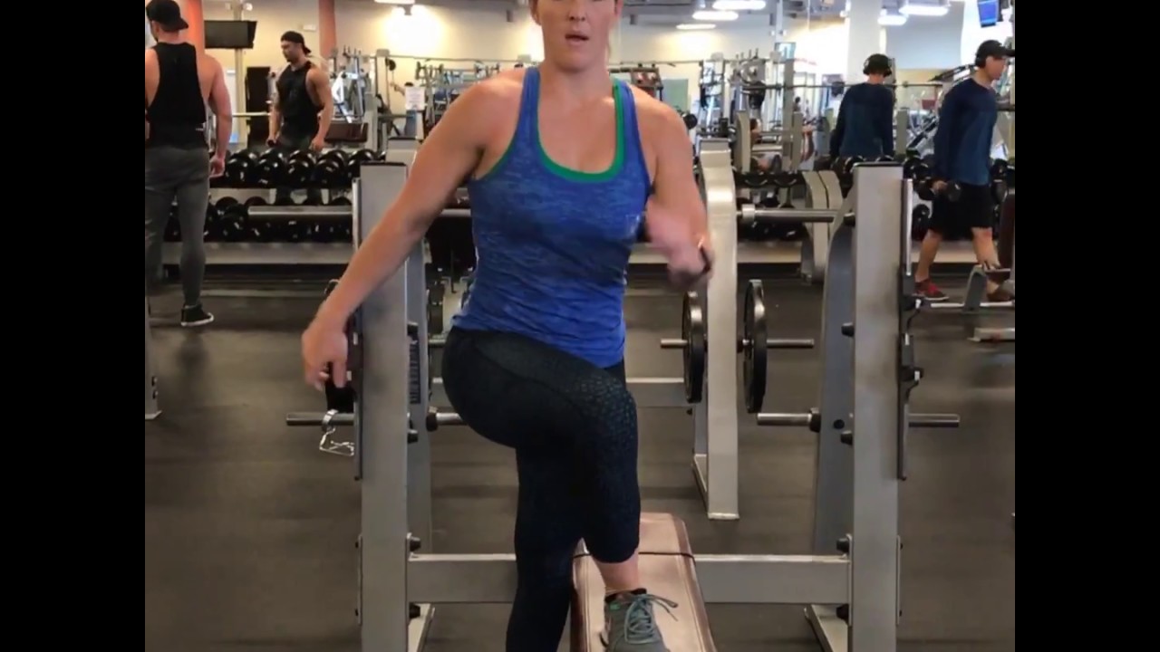 Leg strengthening: cross over step-up - YouTube