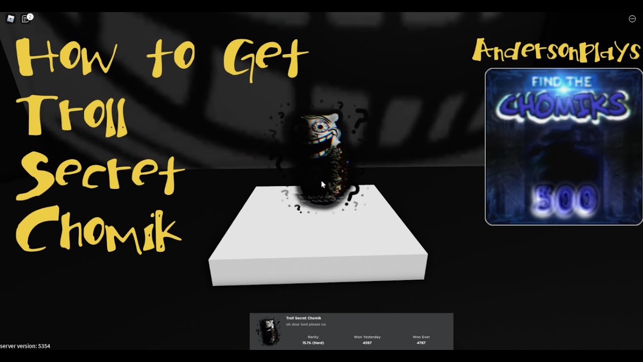 AndersonPlays Roblox [CHOMIK 500] Find the Chomiks - How to Get Troll ...