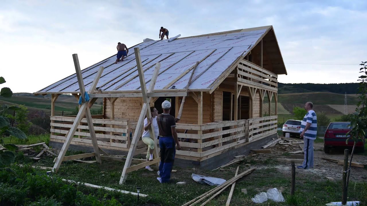 Building vacation home - day 8 - YouTube