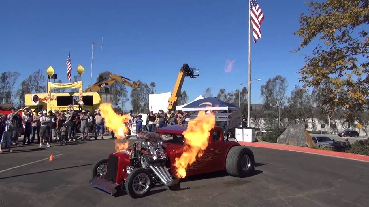 Warrior Foundation Car Show 2013 | Dragster with Flames - YouTube