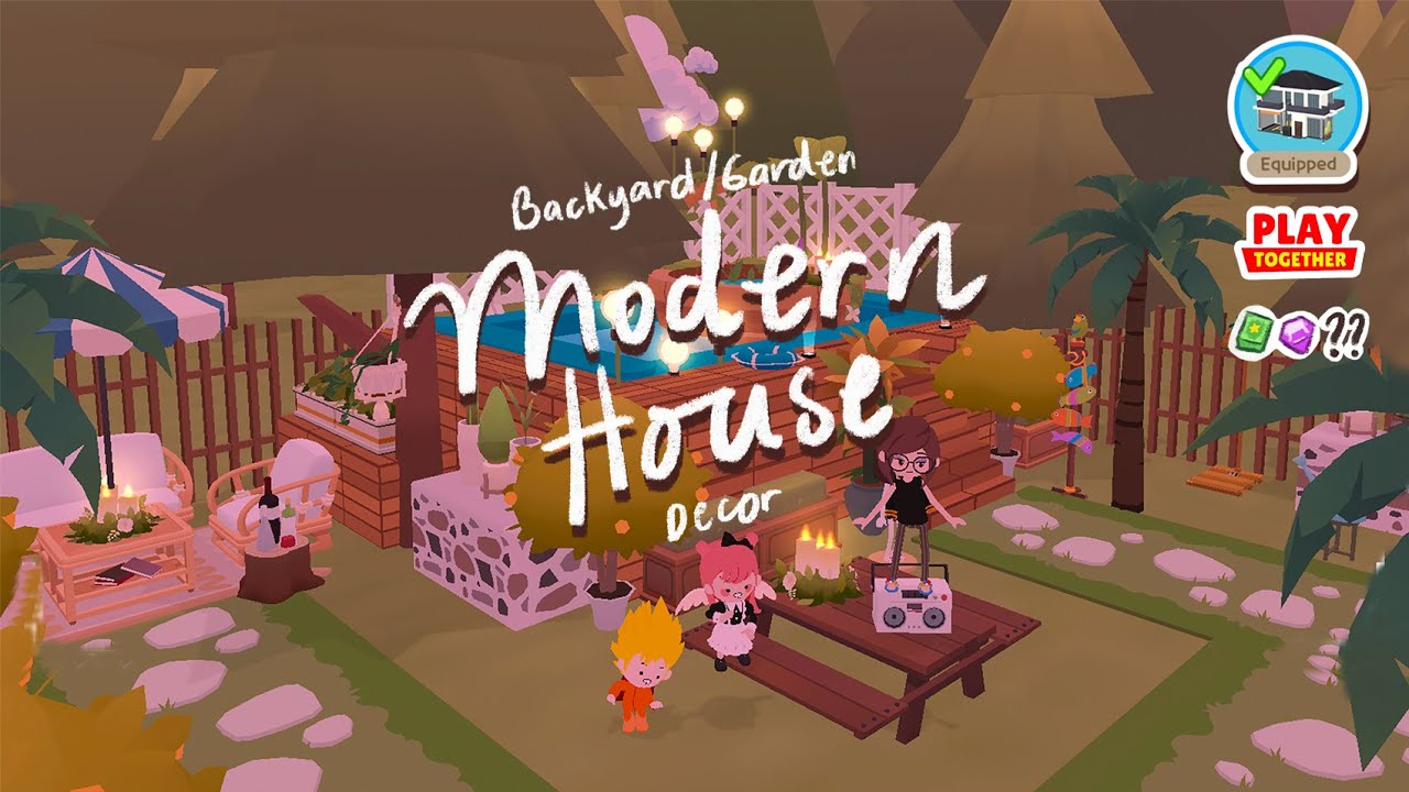 Decorating Modern House Backyard | Estimated Cost + House Tour | Play ...