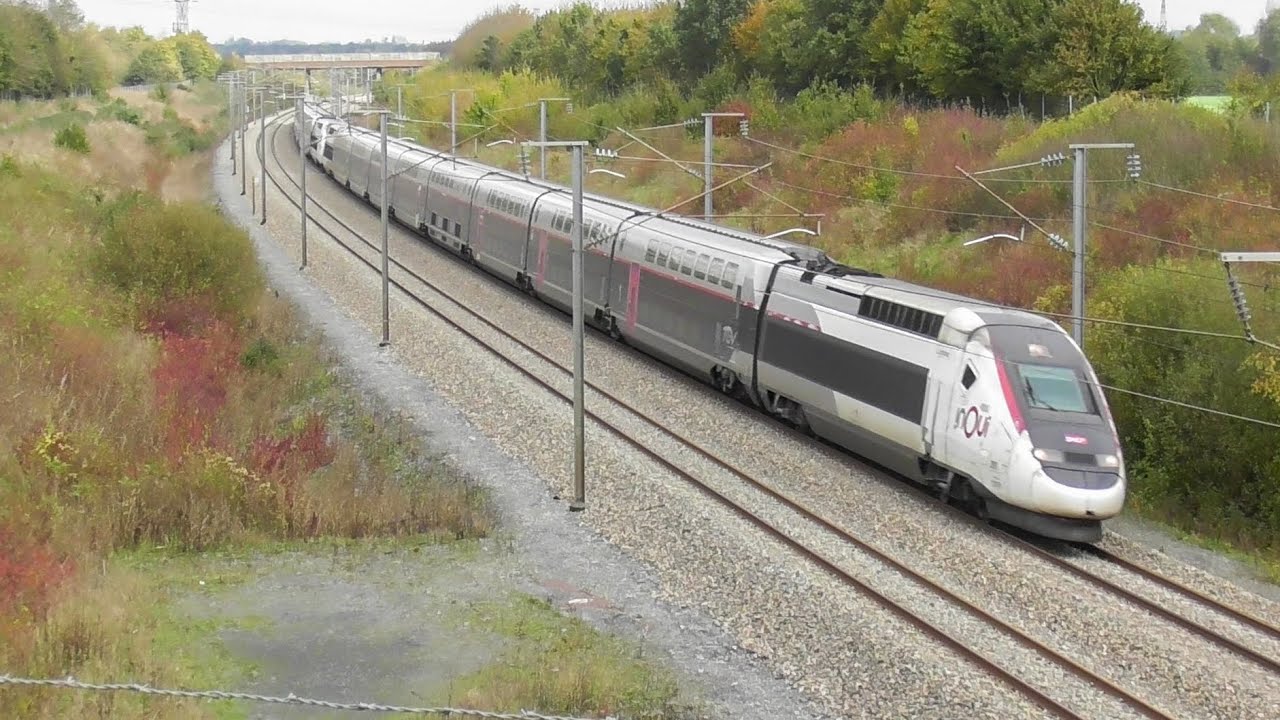 High speed trains in France (LGV Nord) - YouTube