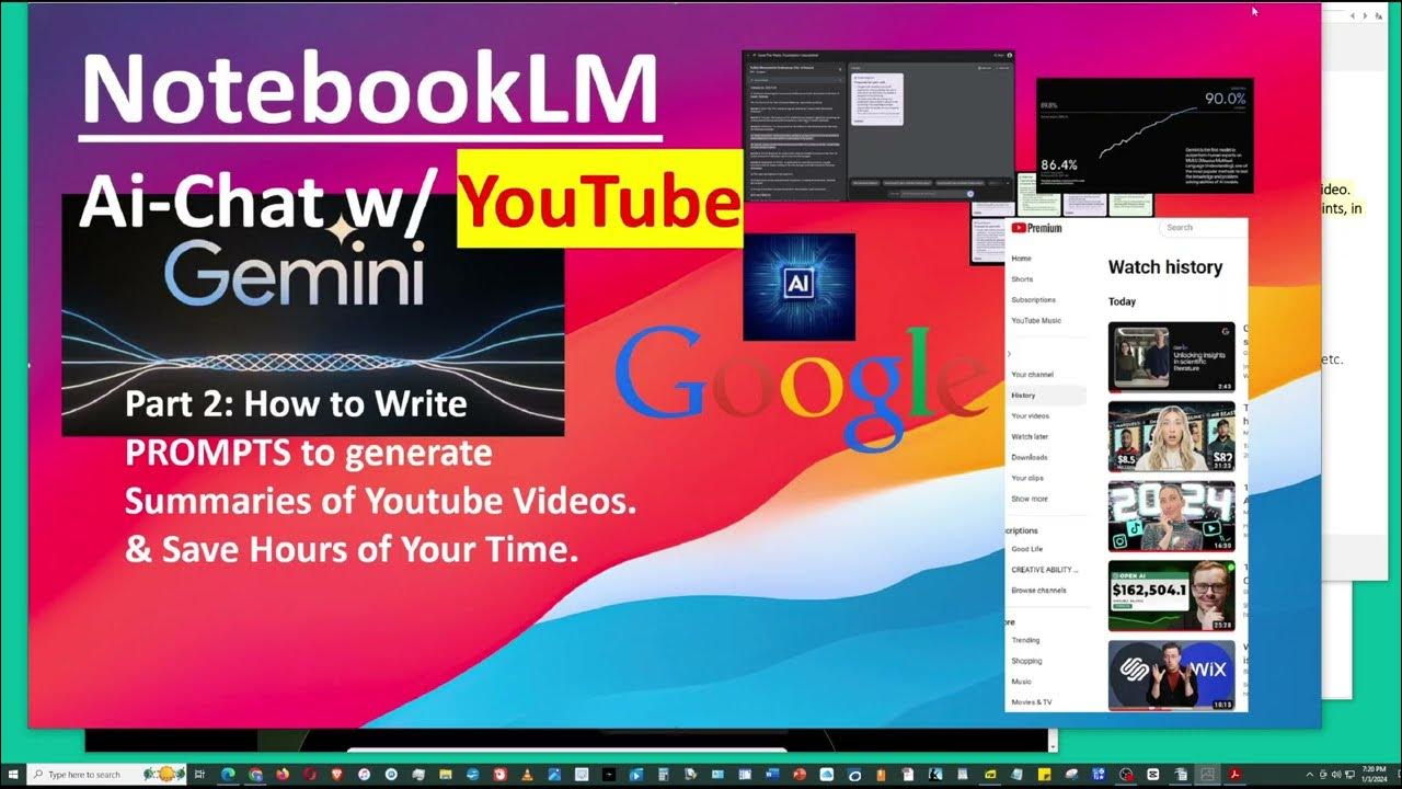 #Gemini AI-CHAT with *YOUTUBE videos •Summarize Transcripts & More with ...