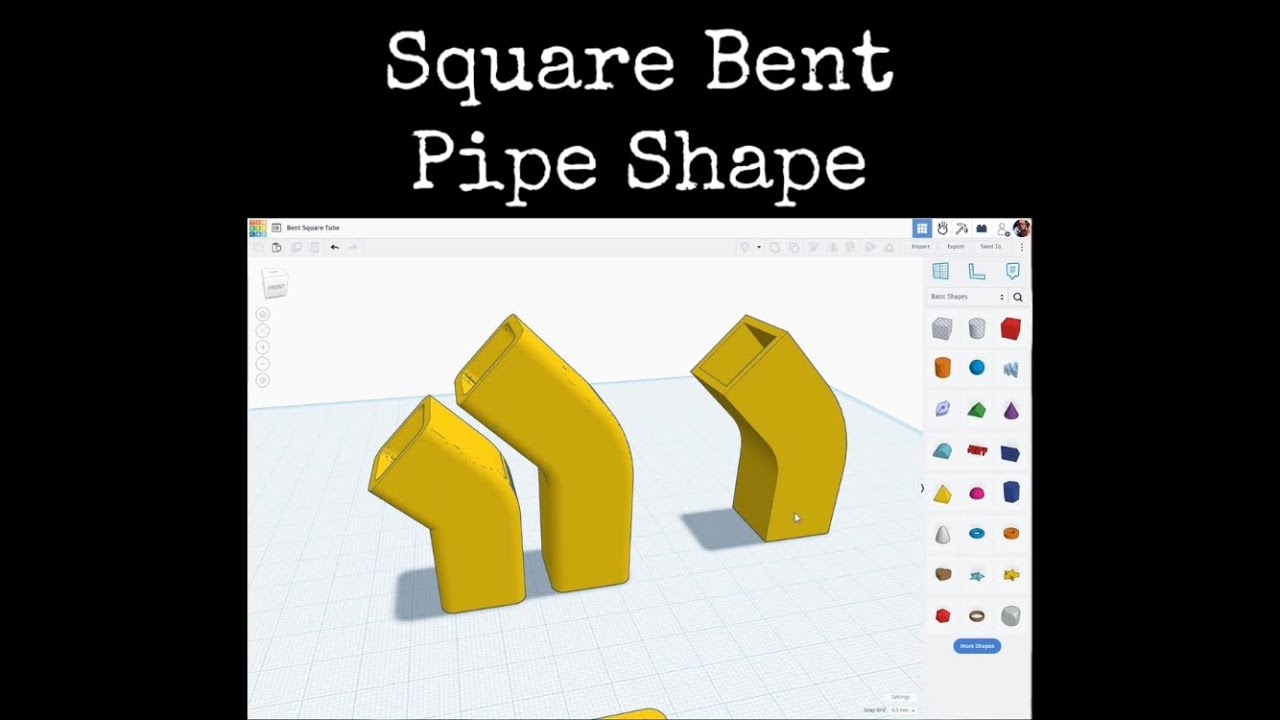 TinkerCAD Tips! Square Bent Pipe Shape. #tinkercad #caddesign ...