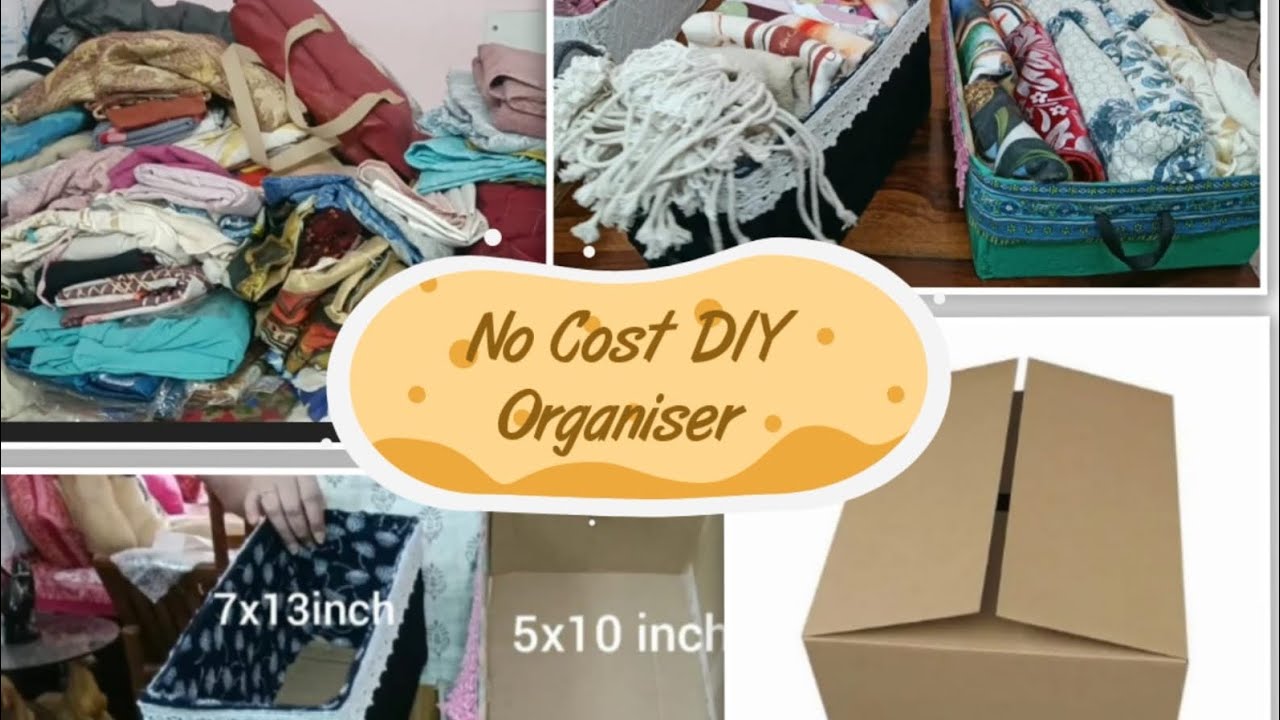 No cost Almirah organizer & cloth folding / DIY Organizer for messy ...