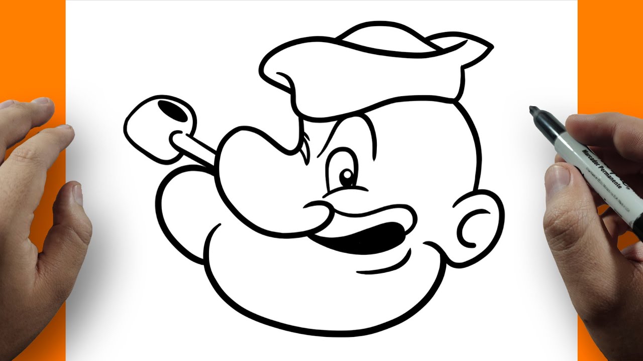 How to Draw Popeye the Sailor Man Step by Step Easy - YouTube