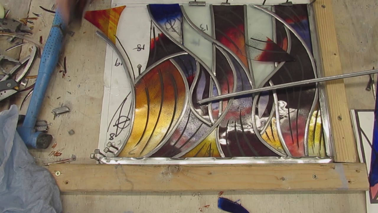 Sophie's Stained Glass | Double Layer Stained Glass 4, Leading - YouTube