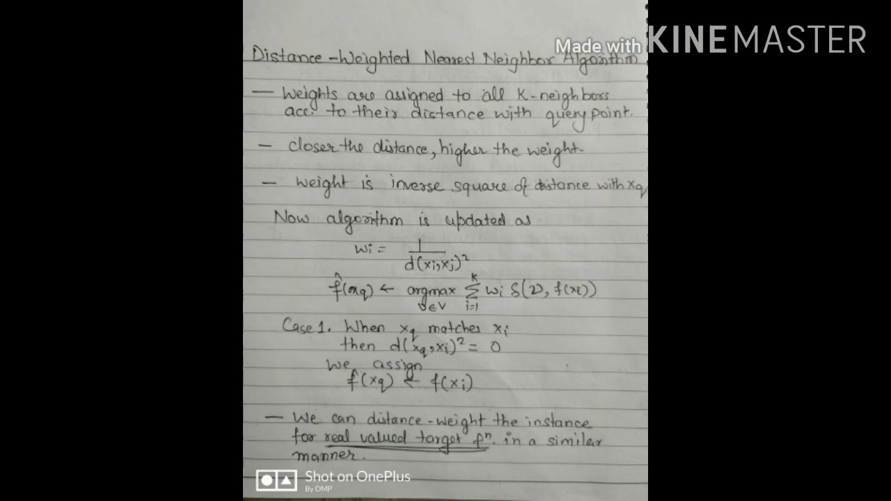 Distance-Weighted KNN - YouTube