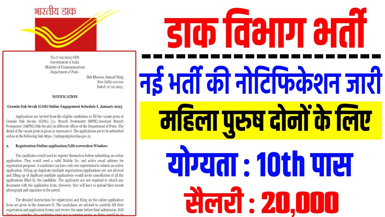 Indian Post Office Recruitment 2025 | Branch Post Master, Assistant ...