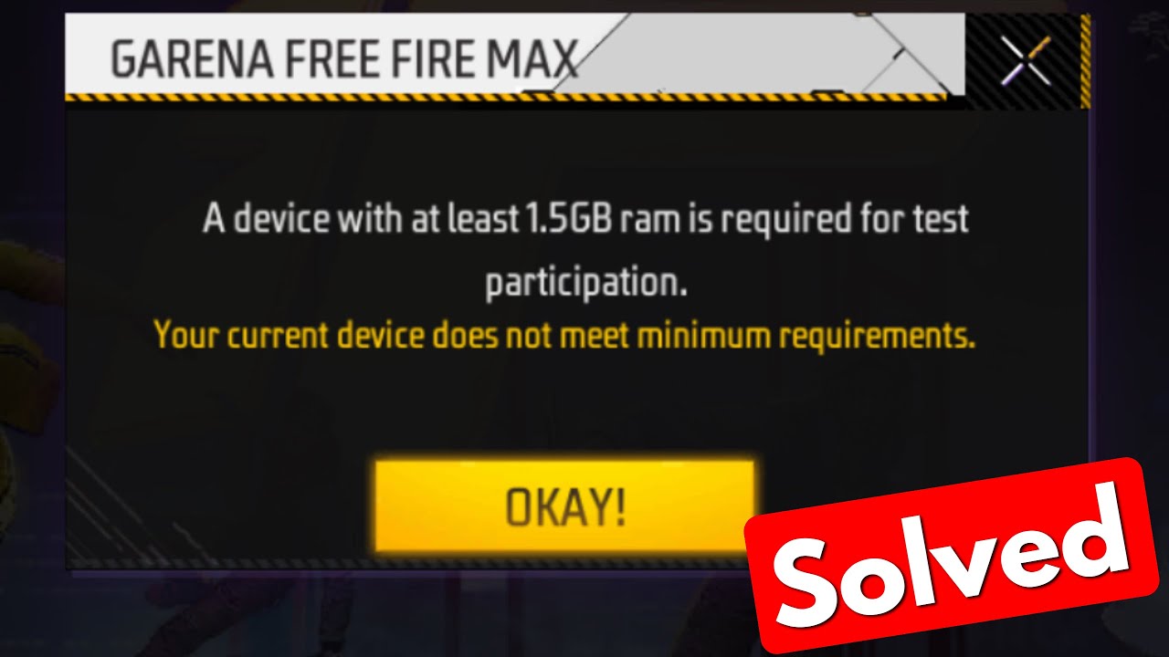 Fix a device with at least 1.5gb ram is required for test participation ...
