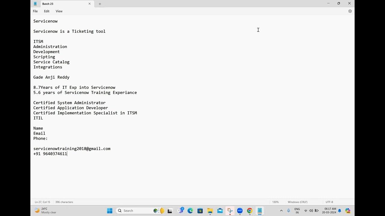 Batch 23 || Servicenow Class 1 Video 1 || Servicenow Demo ...