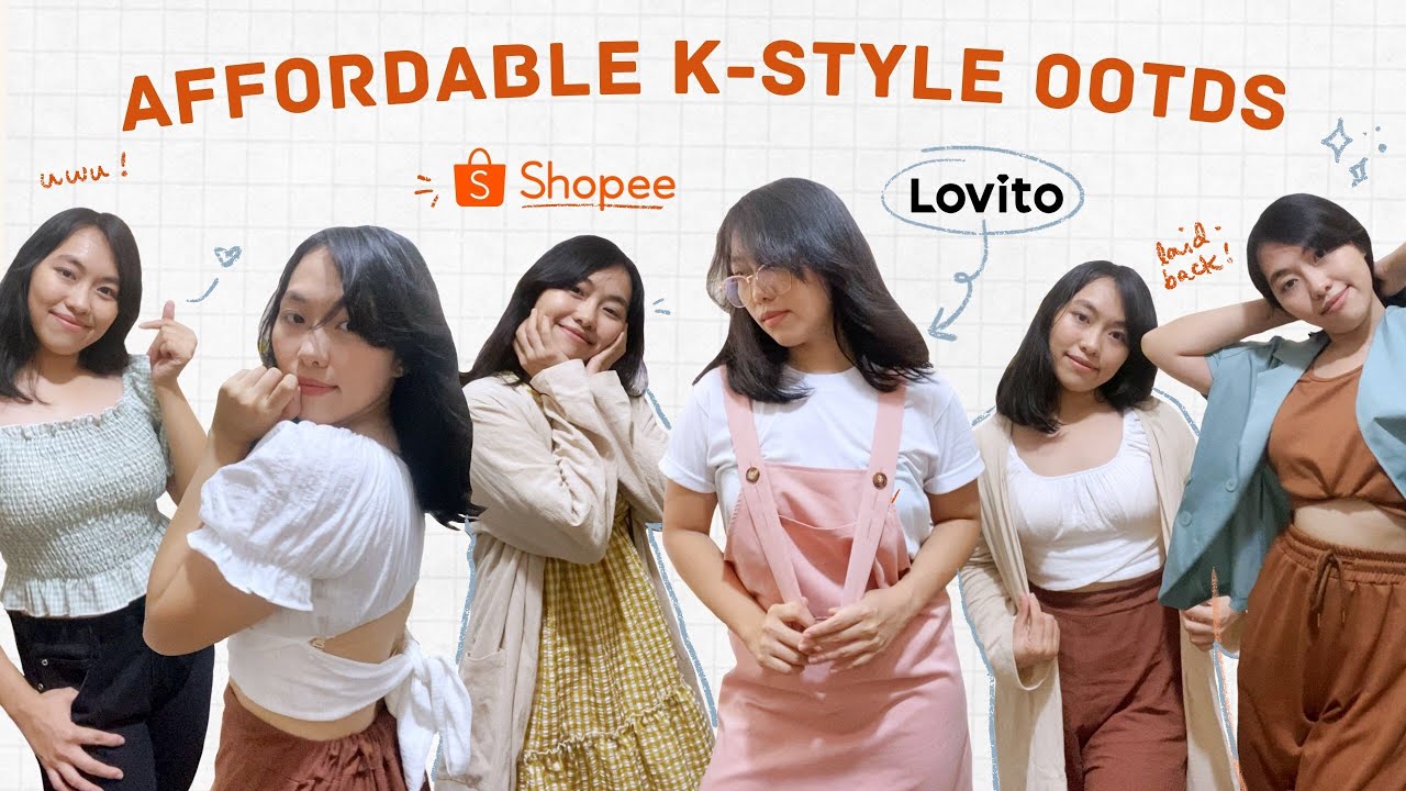 SHOPEE CLOTHING HAUL 🌸 cute korean style OOTD ideas ft. LOVITO | shopee ...