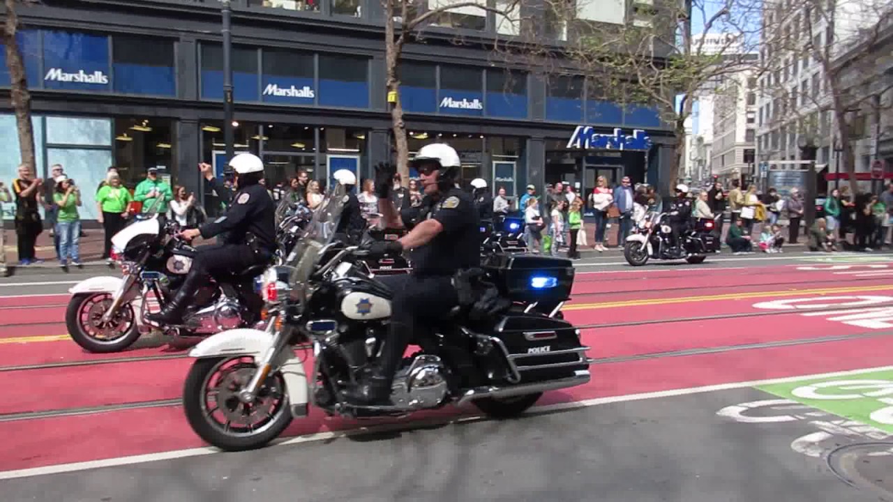 San Francisco St. Patrick's Day Parade 2017 SFPD Motorcycle Escort ...