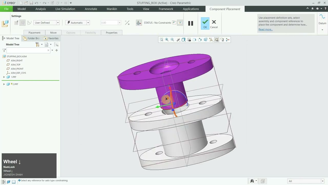 Creo Tutorials | Stuffing Box Assembly | Jignesh Shah - YouTube