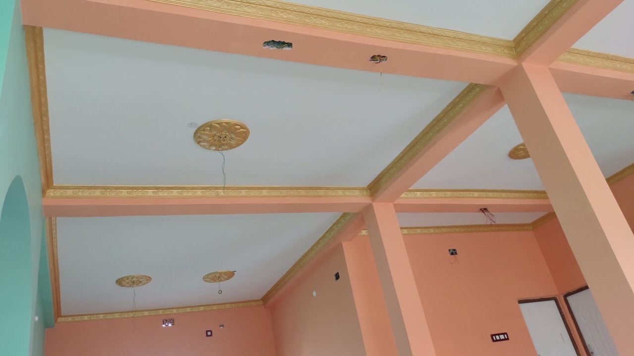 false ceiling corner bit golden colur 😱 - YouTube
