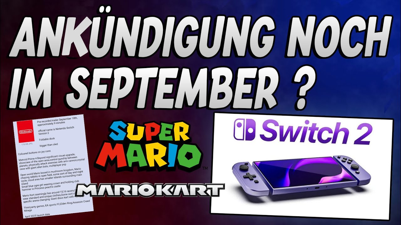 Switch 2 Ankündigung im September ? Neues Mariokart + Open World Mario ...