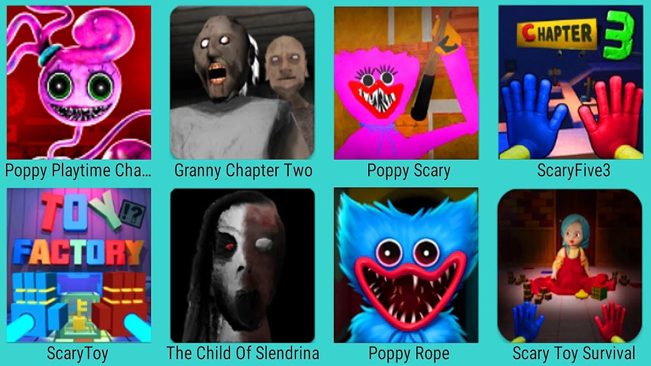 Poppy Playtime Chapter 2 Mobile, Granny 2, Poppy Scary, Five 3, Scary ...