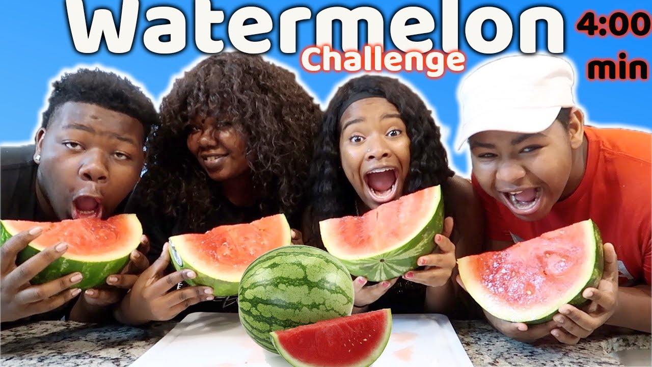 Watermelon Challenge with My Family! 4 Pieces in 4 Minutes - YouTube