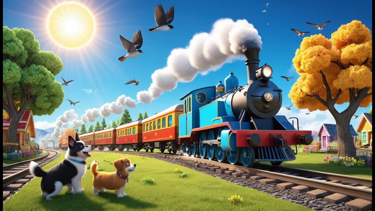 The Train on the Track Goes Choo, Choo | 3D Animated Educational ...