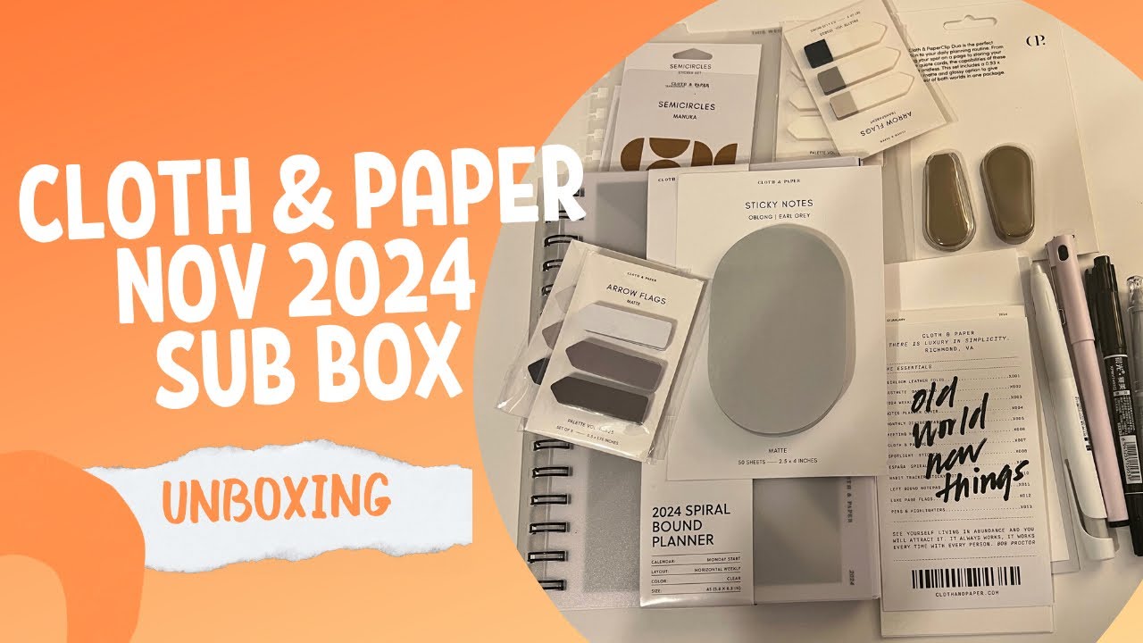 Unboxing Cloth & Paper Sub Box November 2024 box - YouTube