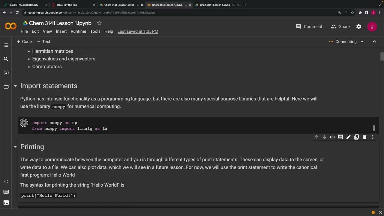 Introduction to Numpy with spin matrices: Day 1 Part 1 - YouTube