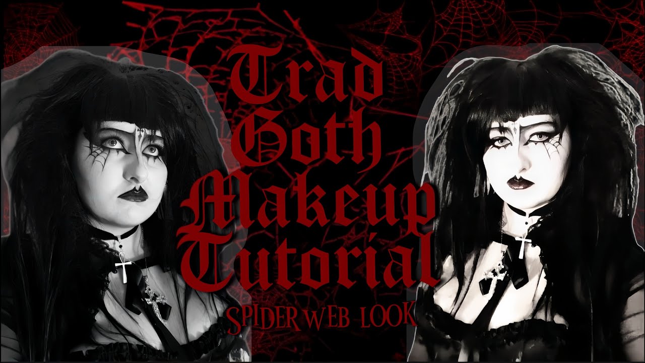 𓋹 Trad Goth Makeup Tutorial 🕷️🕸️ | spider web makeup look - YouTube