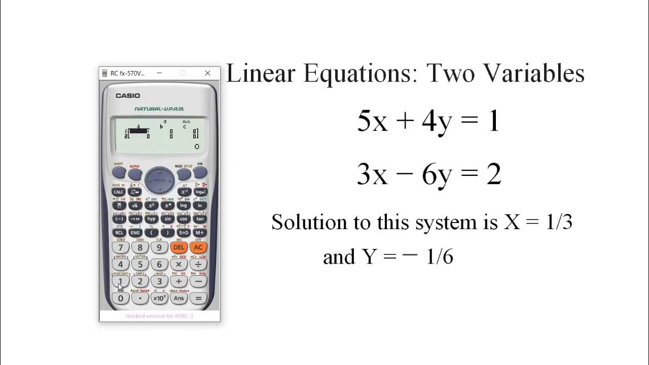 How to solve linear equations with 2 variables in calculator - YouTube