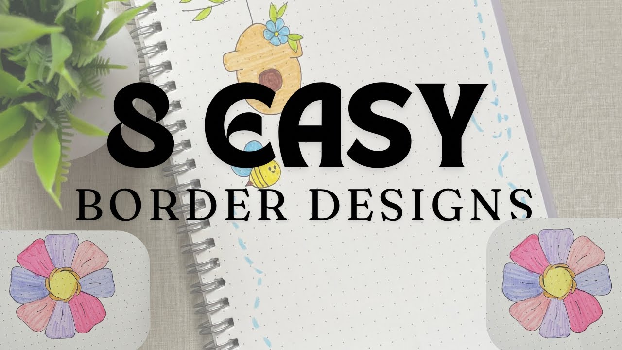 8 Easy front page designs | bullet journal #youtubevideo - YouTube